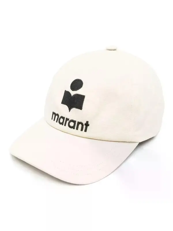 Isabel Marant Tyron Embroidered Cap - Ecbk|ecru/black